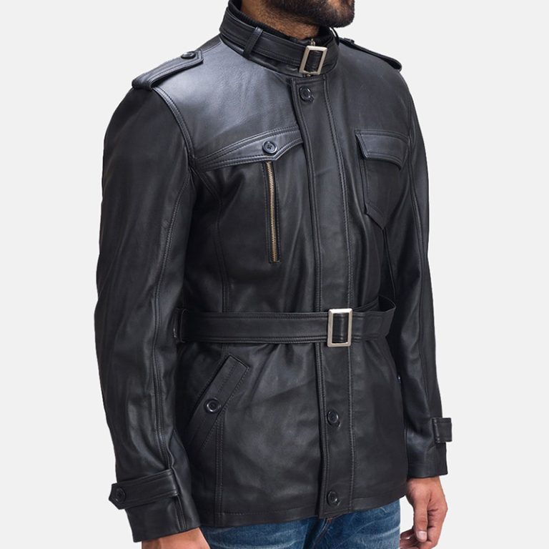 Hunter Black Leather Jacket | Leather Jackets Direct