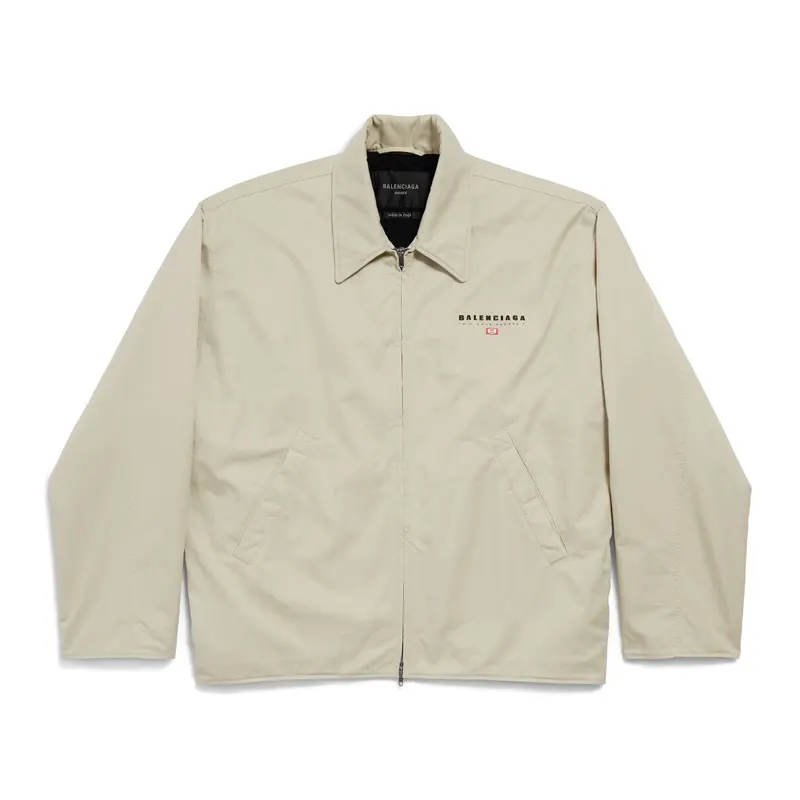 Men's Zip-up Jacket in Military Beige